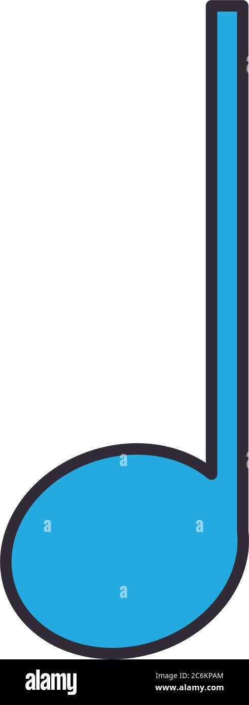 crotchet note line and fill style icon design, Music sound melody song ...