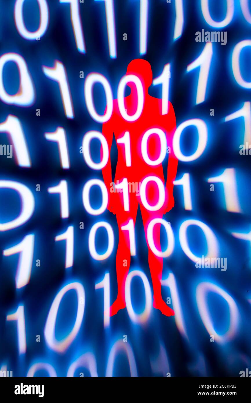 Binary man, conceptual illustration Stock Photo - Alamy