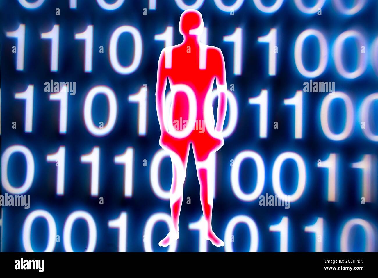 Binary man, conceptual illustration Stock Photo - Alamy