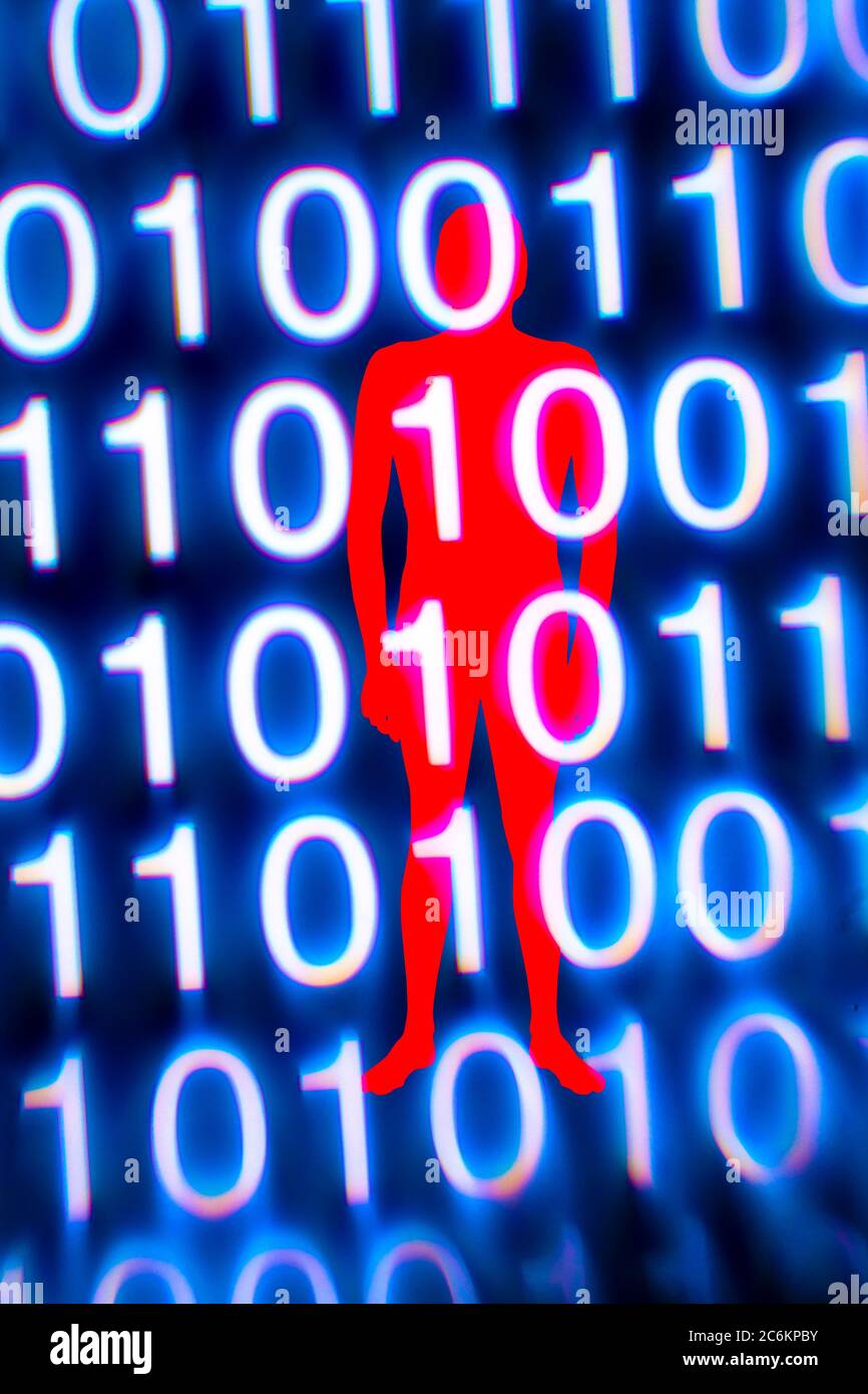 Binary man, conceptual illustration Stock Photo - Alamy