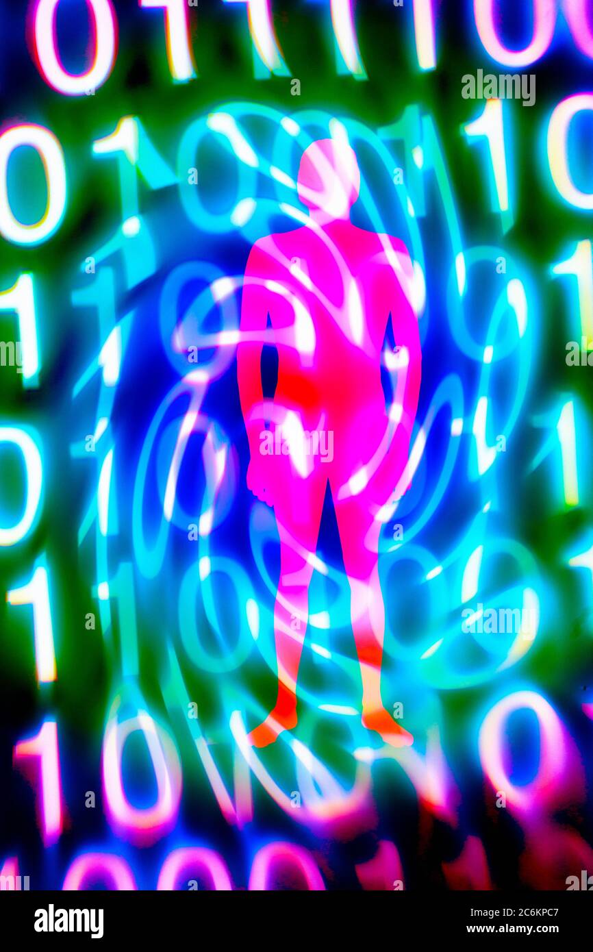 Binary man, conceptual illustration Stock Photo - Alamy