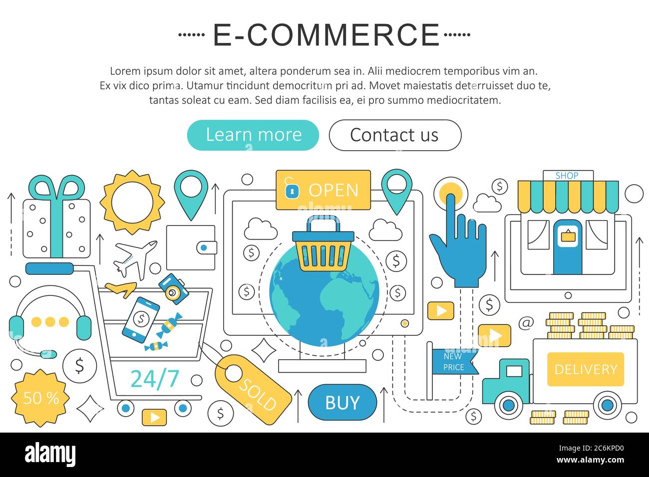 Web and mobile commerce Stock Vector Images - Alamy