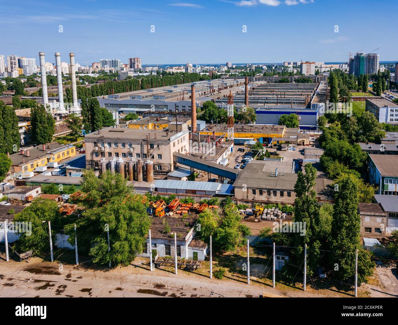 Aerial view industrial area factory hi-res stock photography and images ...