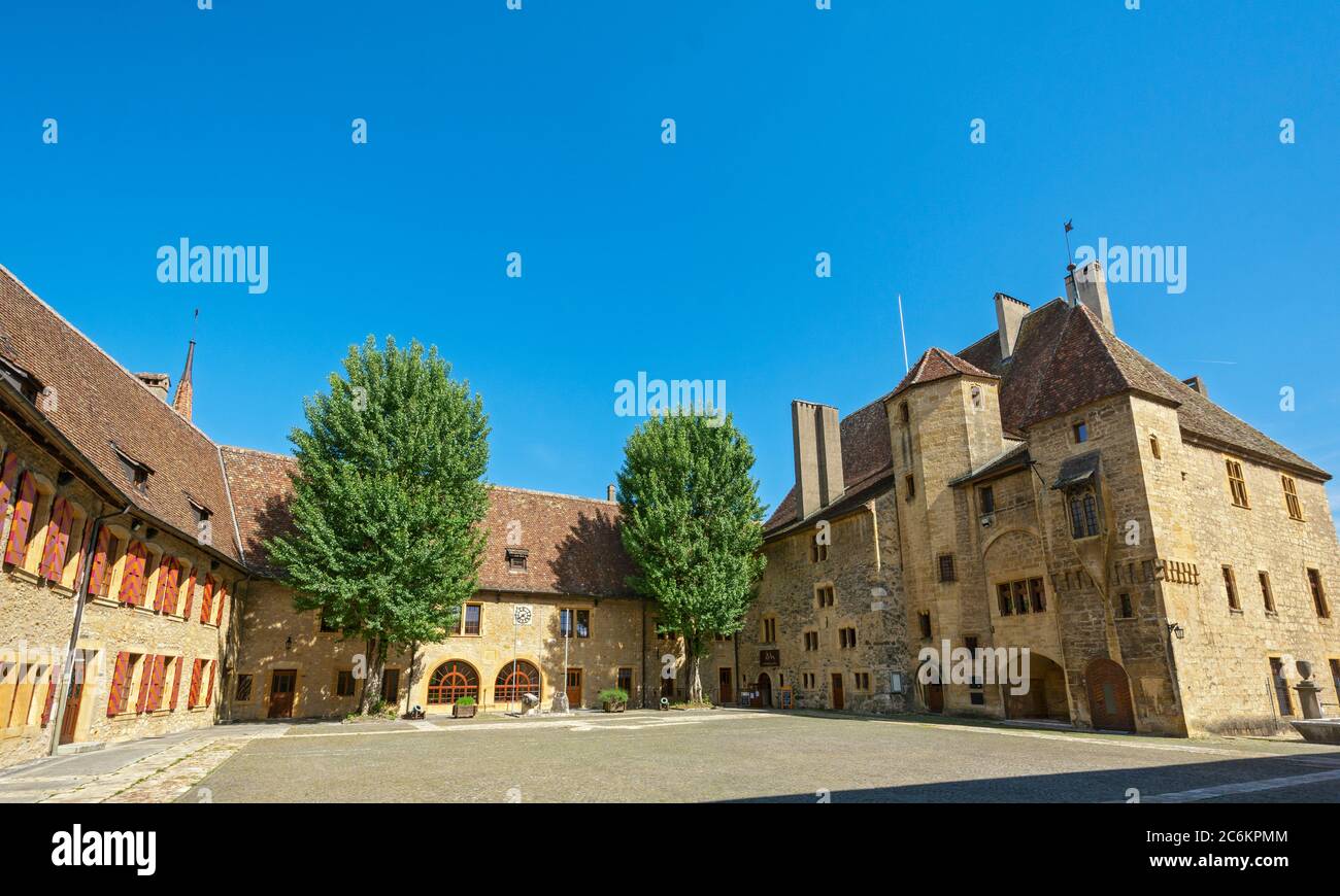 Switzerland neuchatel chateau neuchatel castle hi-res stock photography ...