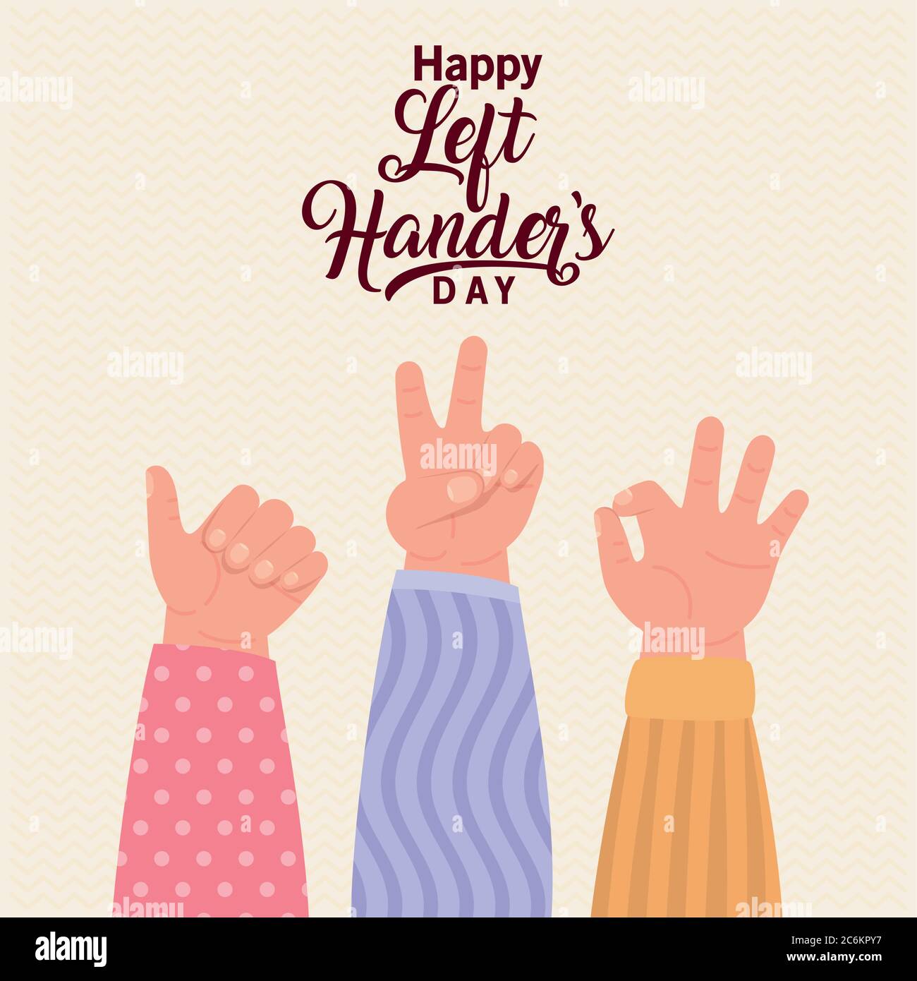 signs with hands and happy left handers day text design of Holiday and ...