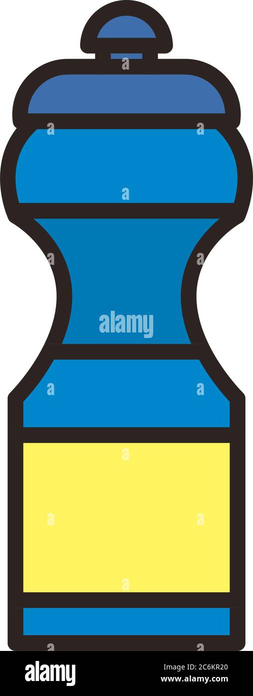 Water bottle line and fill style icon design, Drink beverage mineral ...