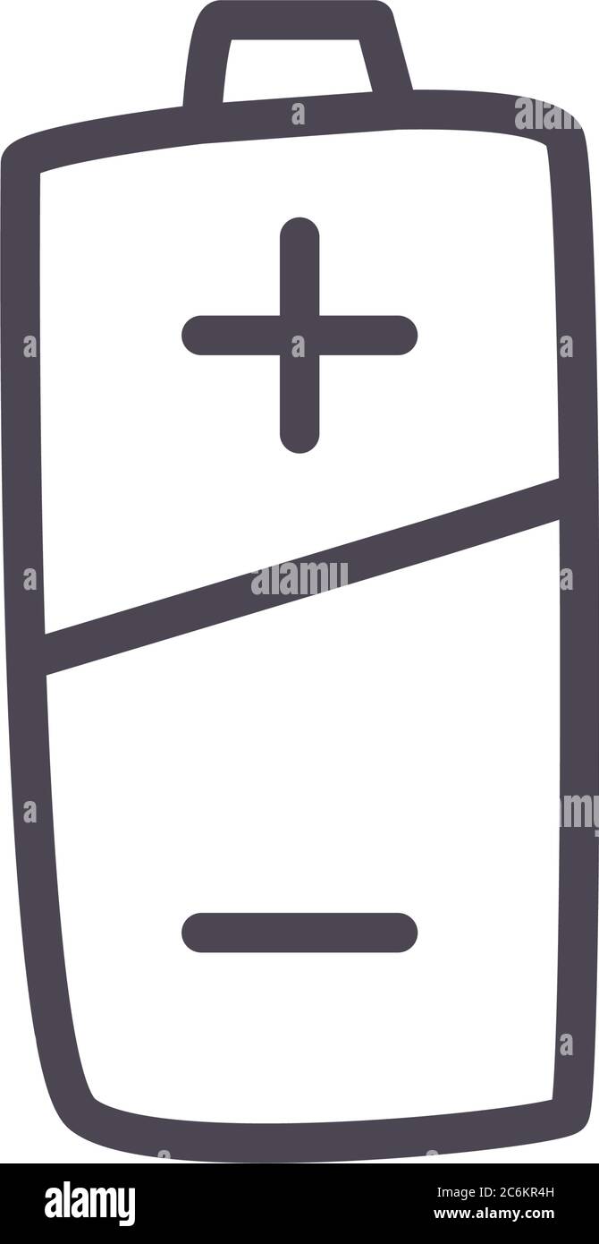 half battery line style icon design, energy power technology and charge ...