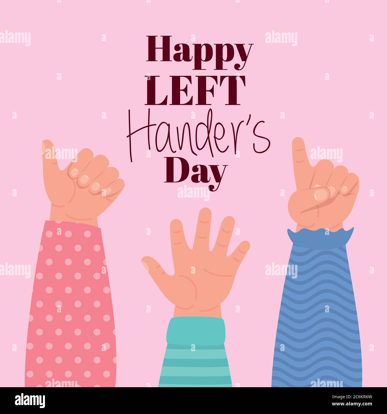 signs with hands and happy left handers day text design of Holiday and ...