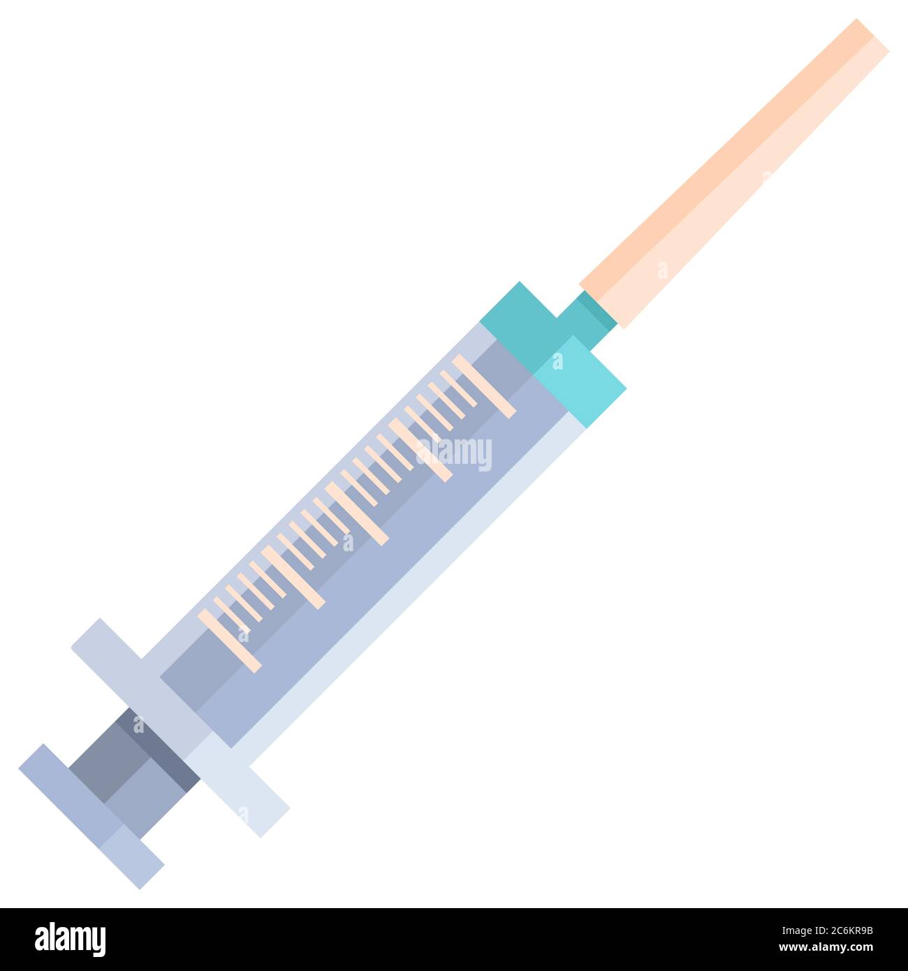 Medical syringe on white isolated backdrop. Vaccine icon for social ...