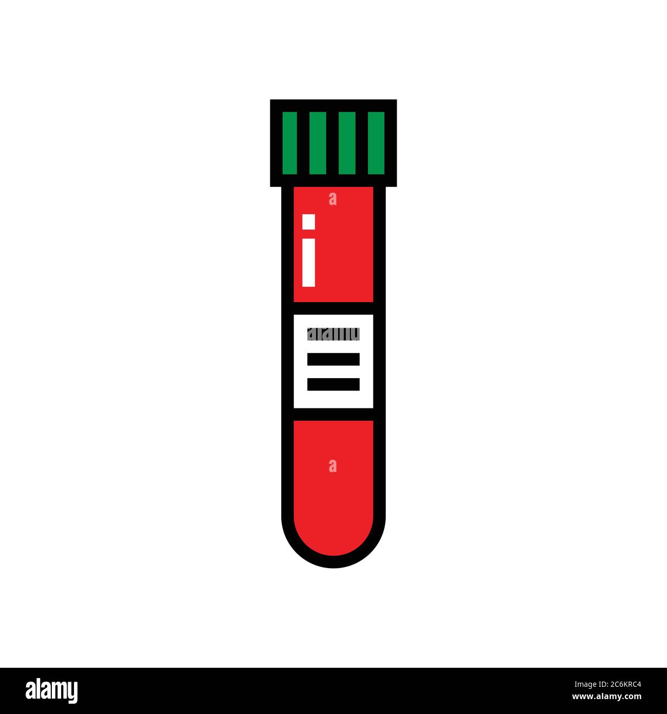 blood test tube line icon, vector simple illustration Stock Vector ...