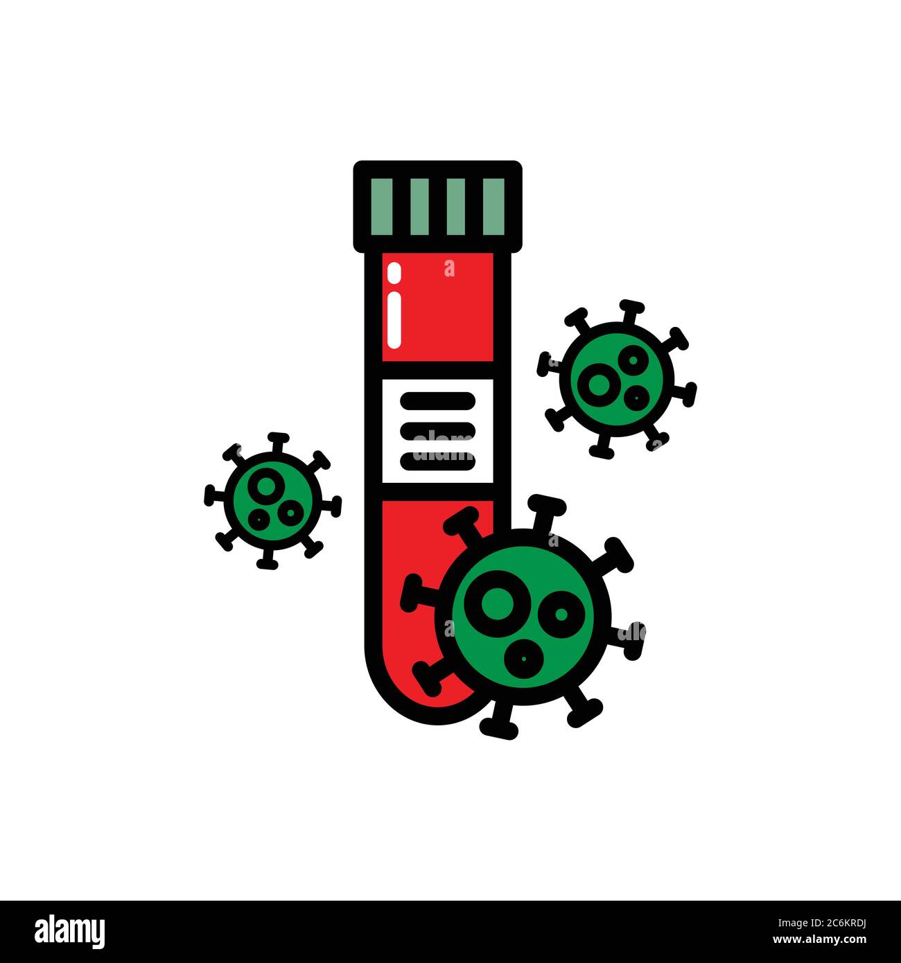 coronavirus detection infection laboratory line icon, vector color ...