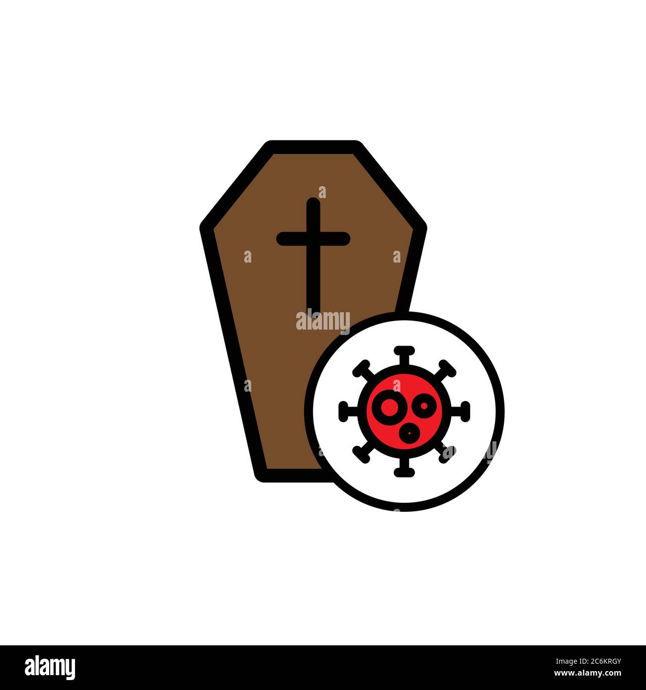 death from covid19 line icon, vector simple illustration Stock Vector ...