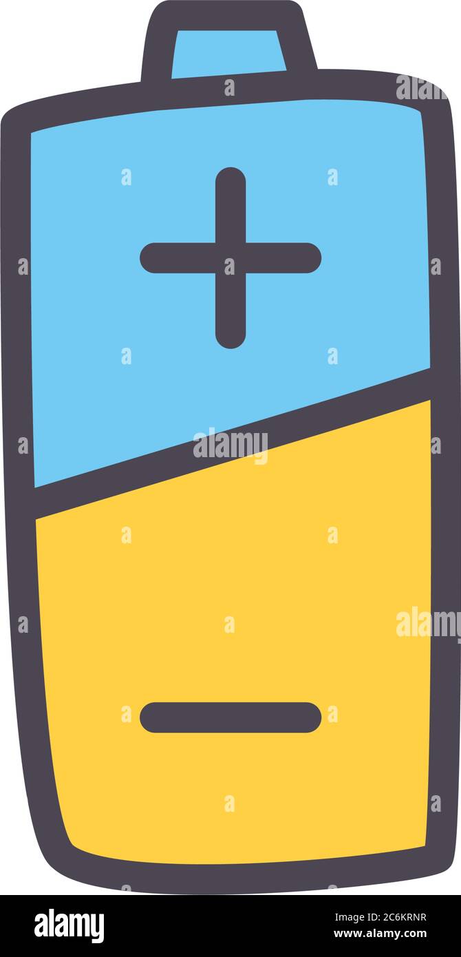 half battery line and fill style icon design, energy power technology ...