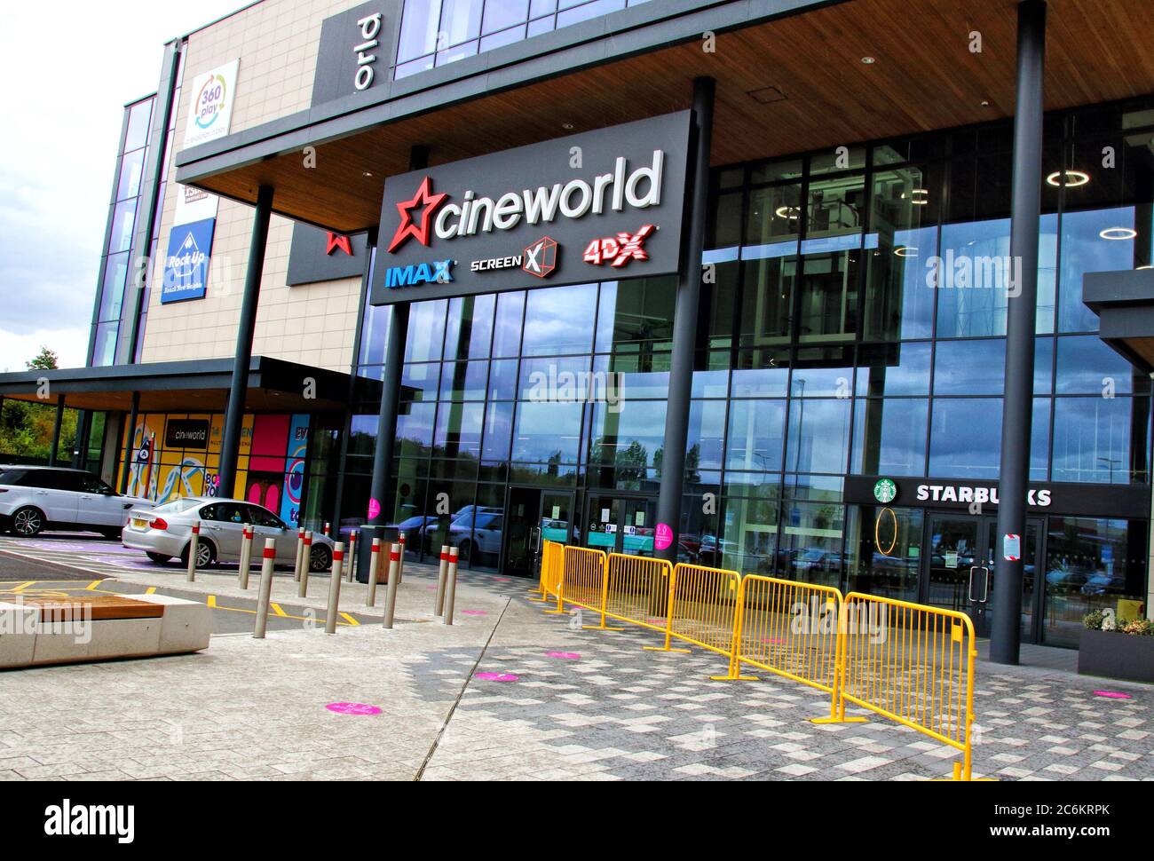 Rushden, UK. 9th July, 2020. Cineworld IMAX logo seen at one of their ...