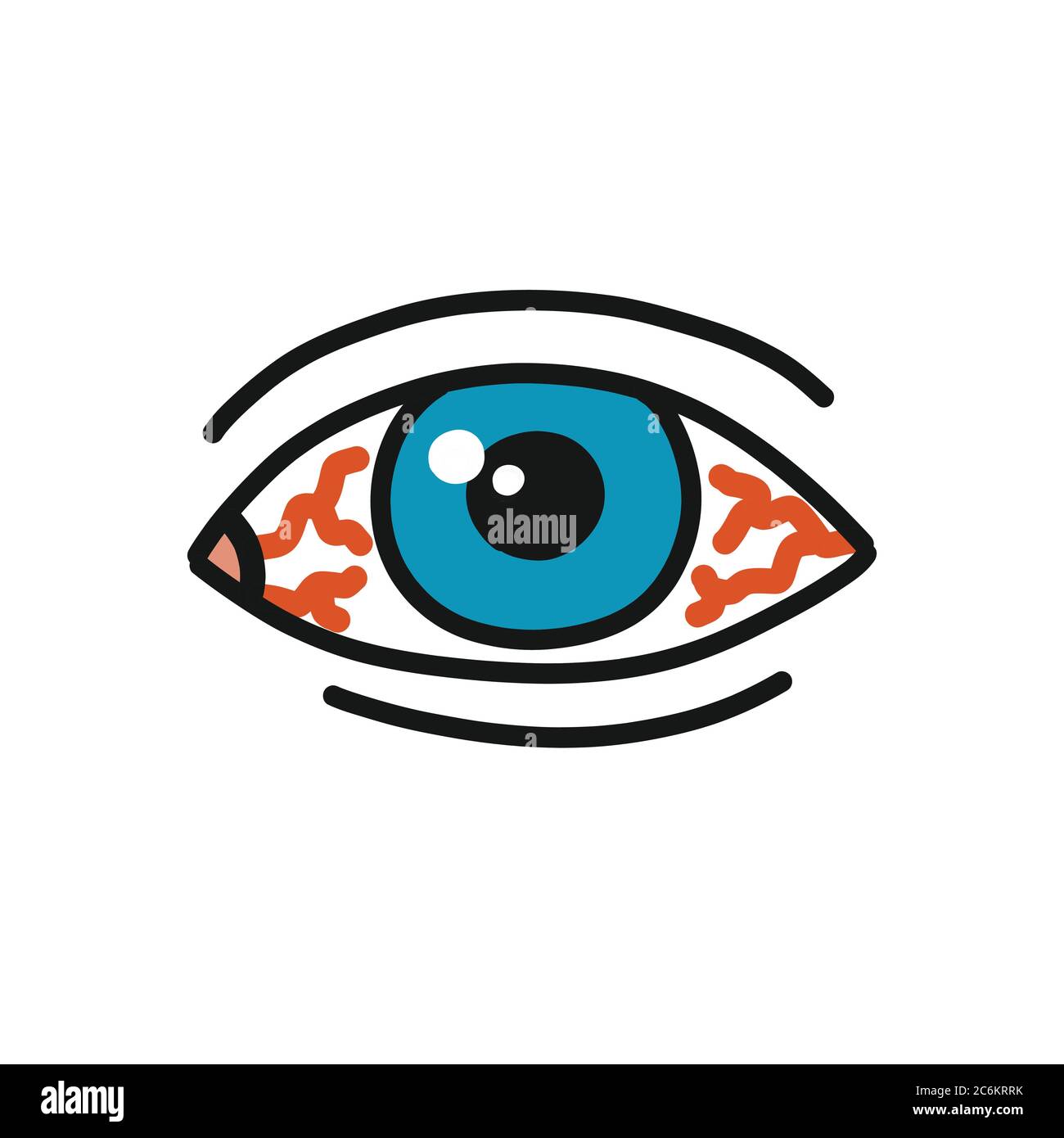 eye redness doodle icon, vector color illustration Stock Vector Image ...