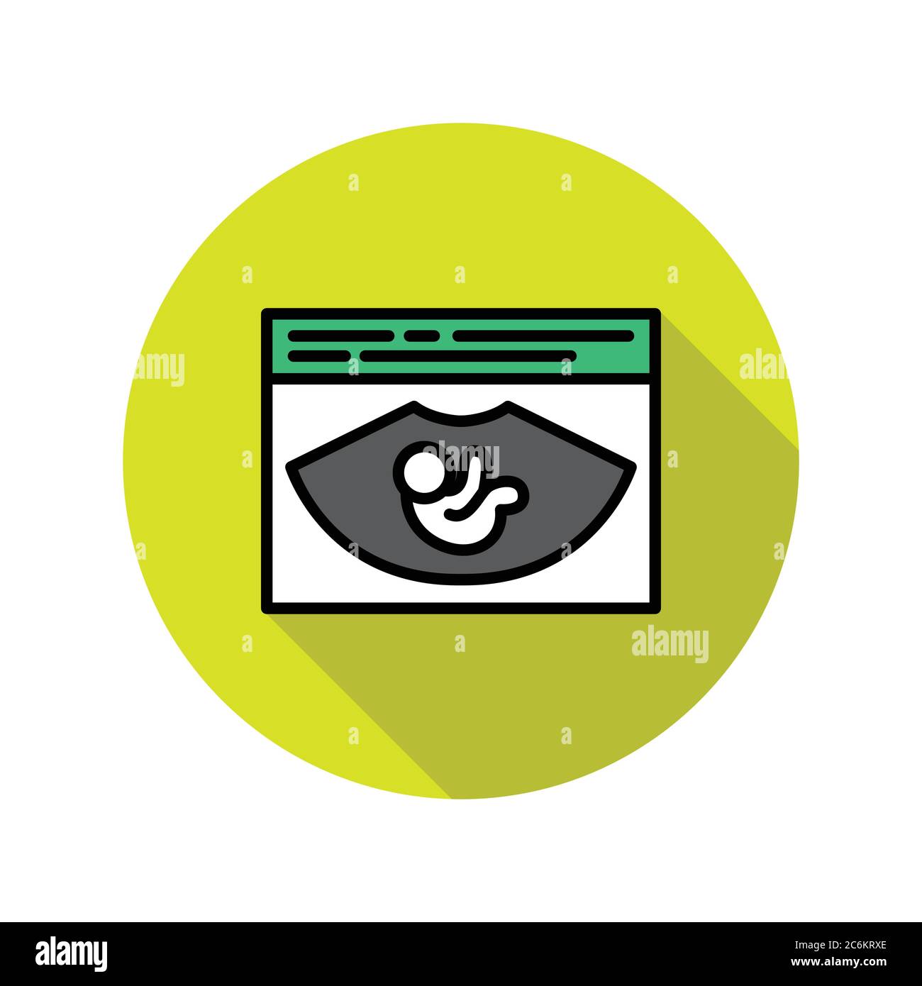 fetal ultrasound line icon, vector color illustration Stock Vector ...