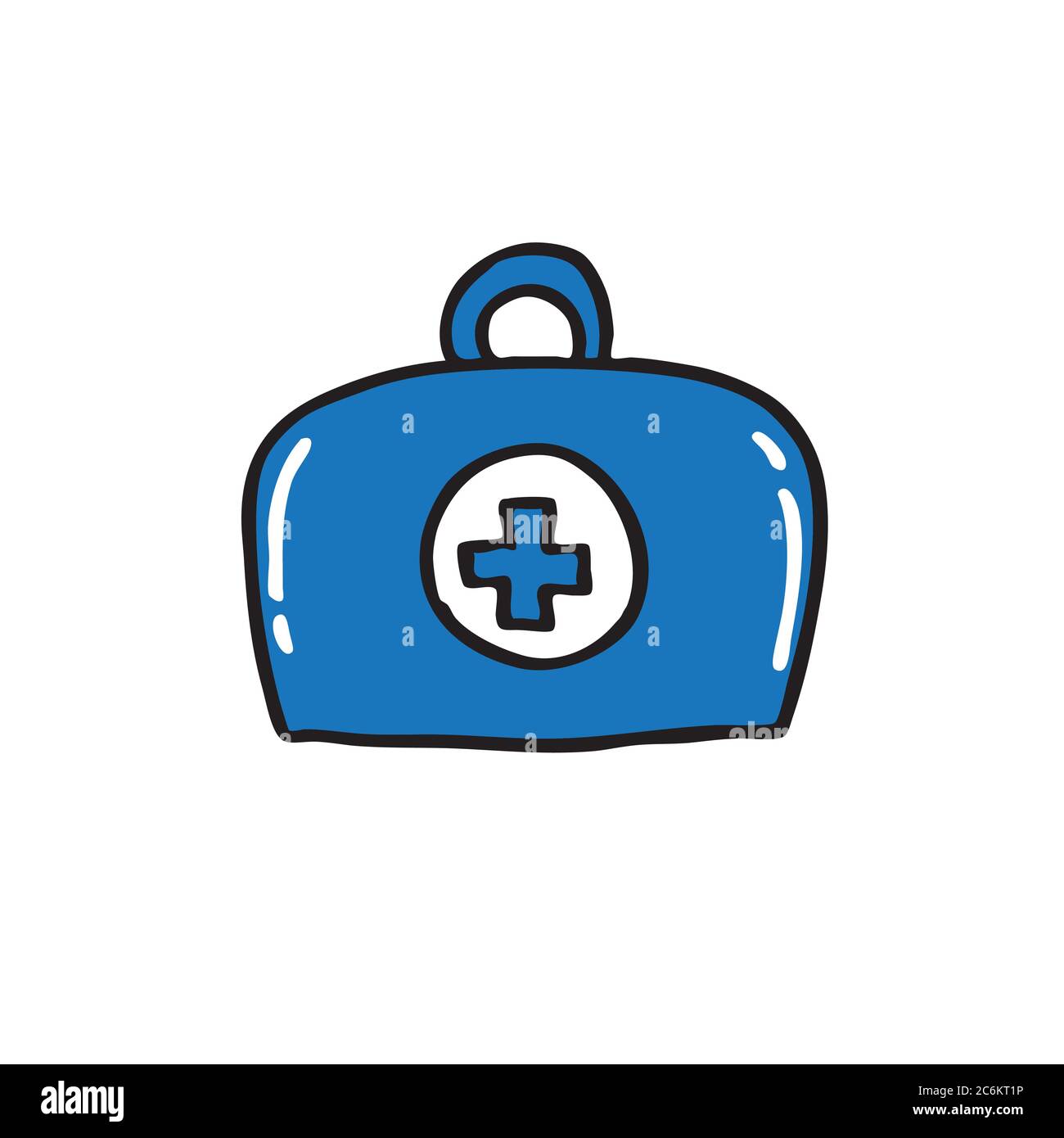 first-aid kit doodle icon, vector color illustration Stock Vector Image ...