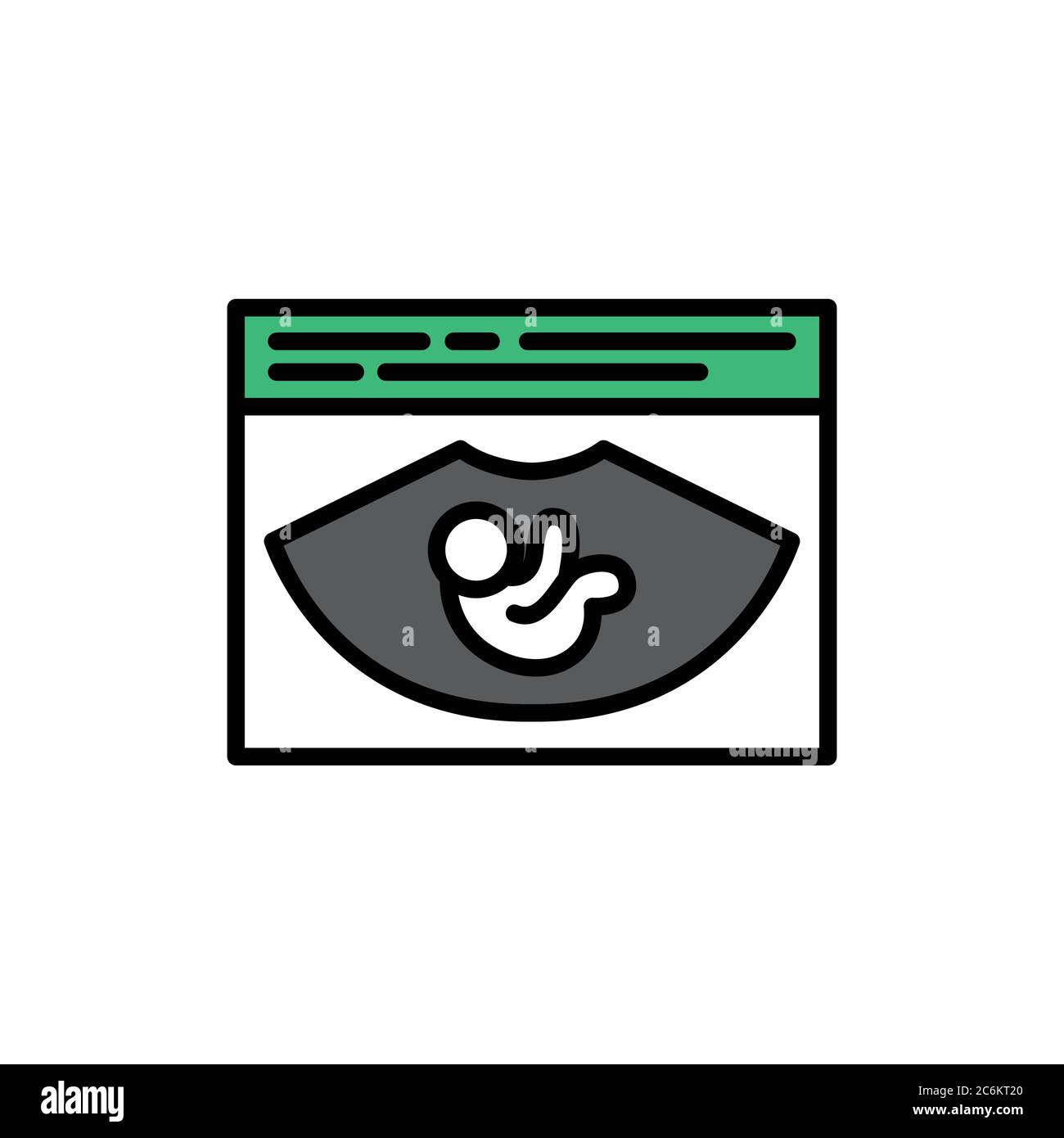 fetal ultrasound line icon, vector color illustration Stock Vector ...