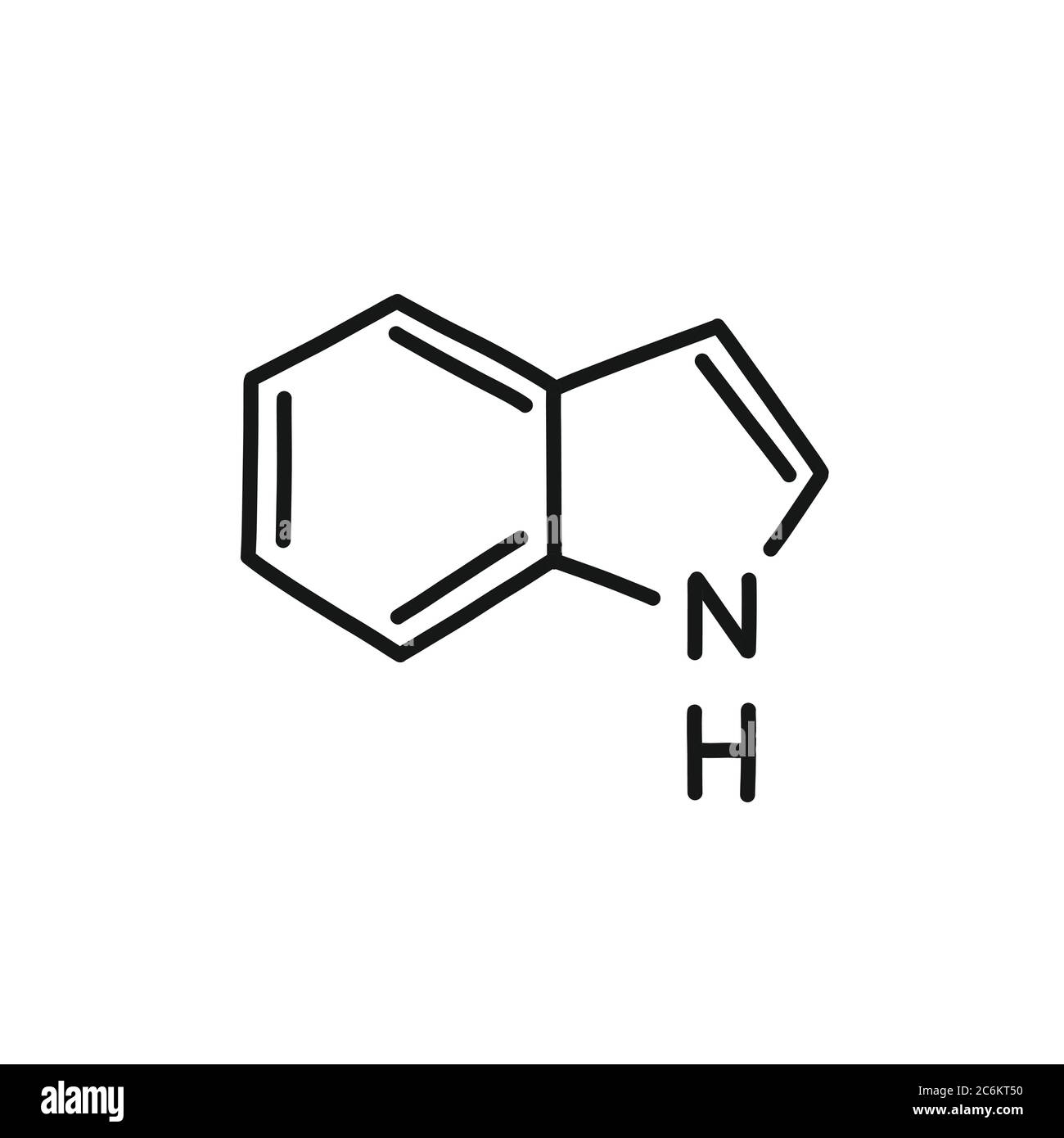 indole chemical formula doodle icon, vector line illustration Stock ...
