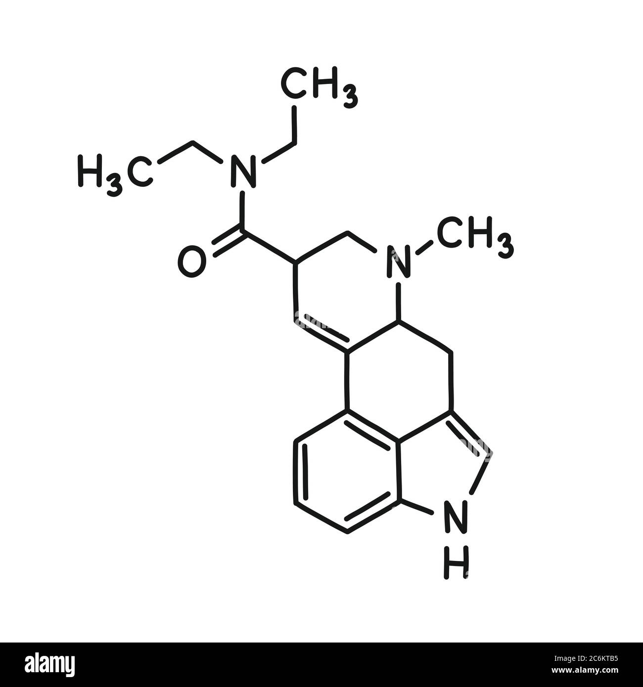 LSD chemical formula doodle icon, vector line illustration Stock Vector ...