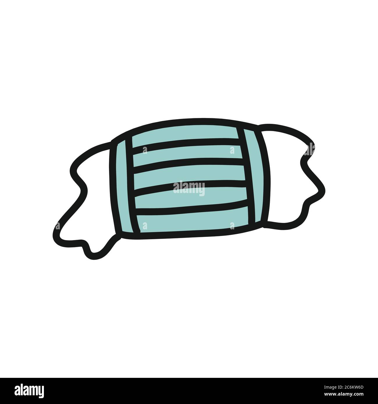 medical mask doodle icon, vector color illustration Stock Vector Image ...