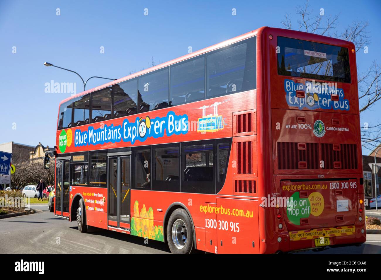 Blue mountains australia red explorer double decker bus in Leura ...
