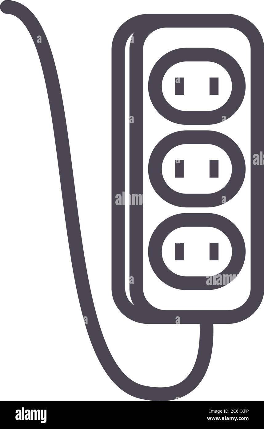 Power outlet line style icon design, Electrical technology and tool ...