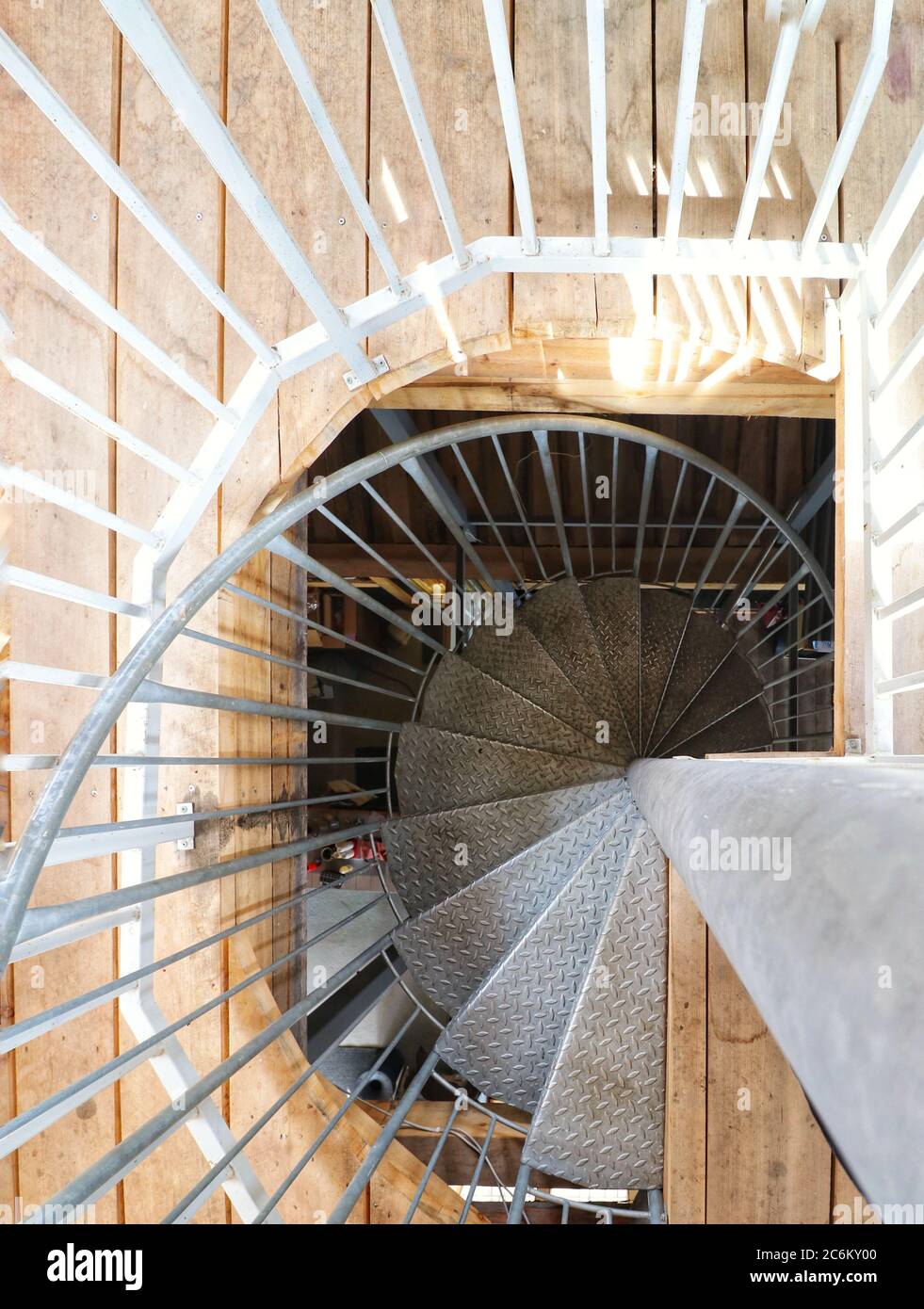 Top view of a narrow spiral staircase Stock Photo - Alamy