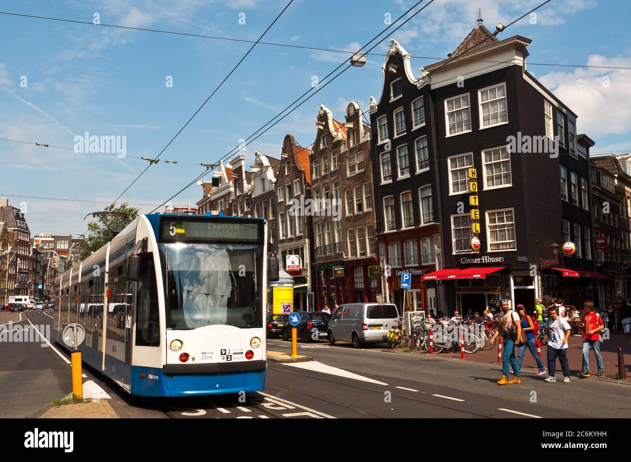Tramway in the Street in Amsterdam, Netherlands Stock Photo - Alamy
