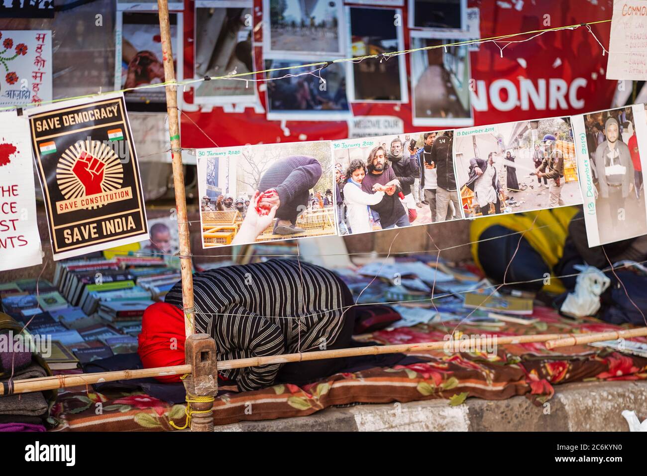 New Delhi / India - February 16, 2020: Musim woman praying during ...