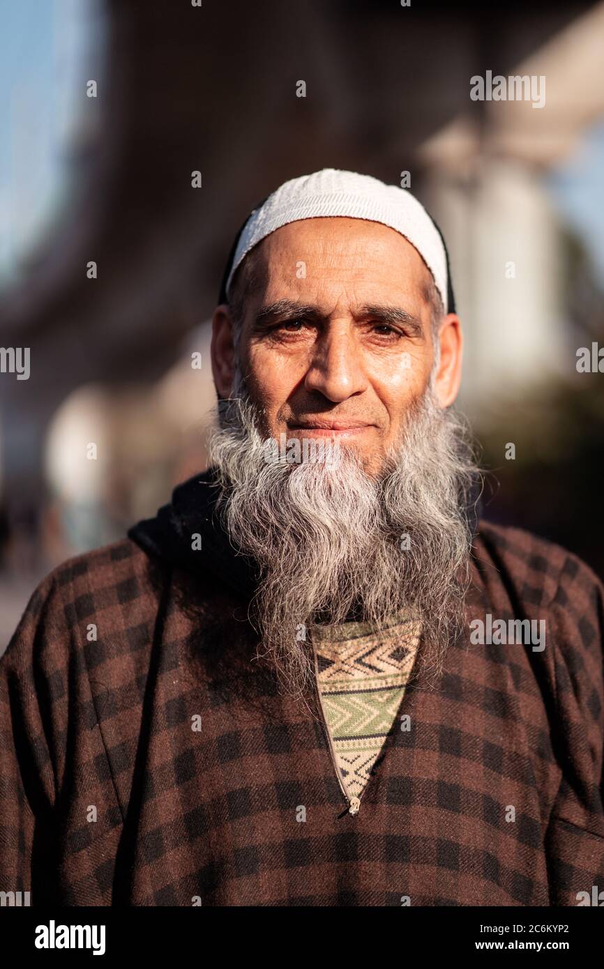 New Delhi / India - February 16, 2020: portrait of adult muslim man ...