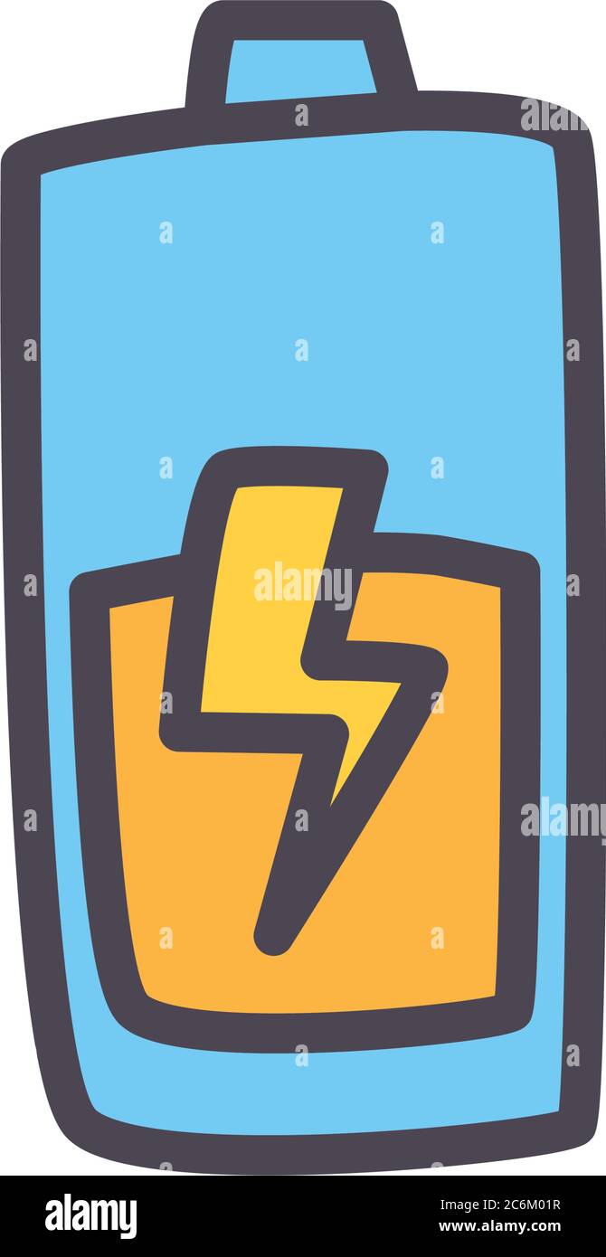 half battery with thunder line and fill style icon design, energy power ...