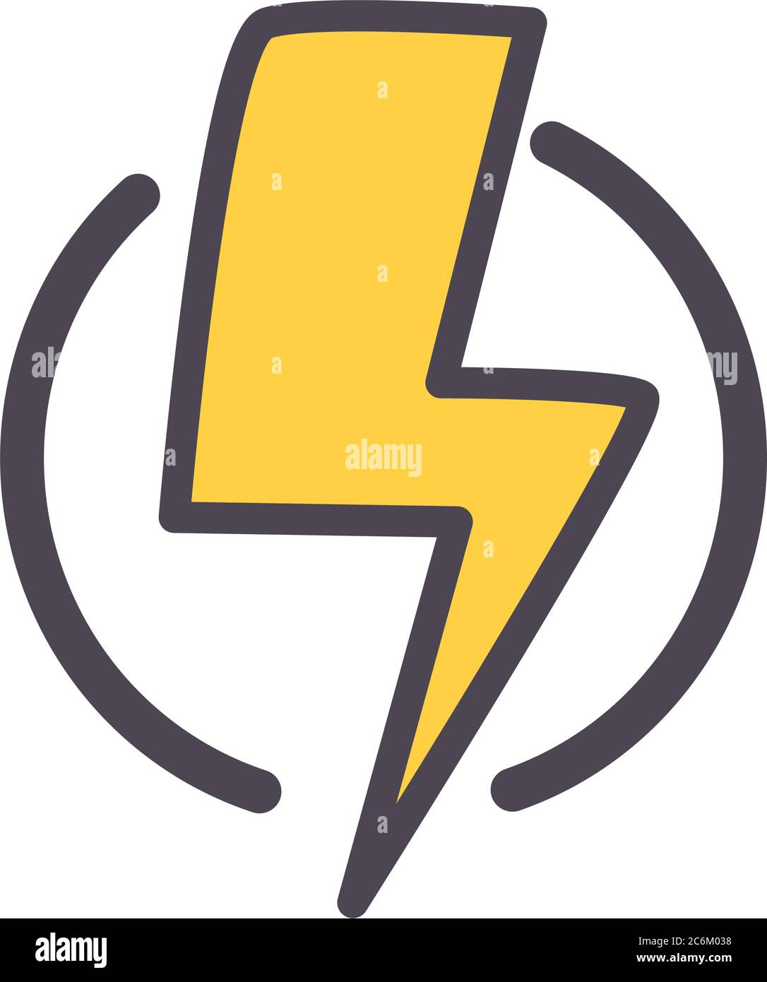 Thunder line and fill style icon design, Weather rain power electric ...