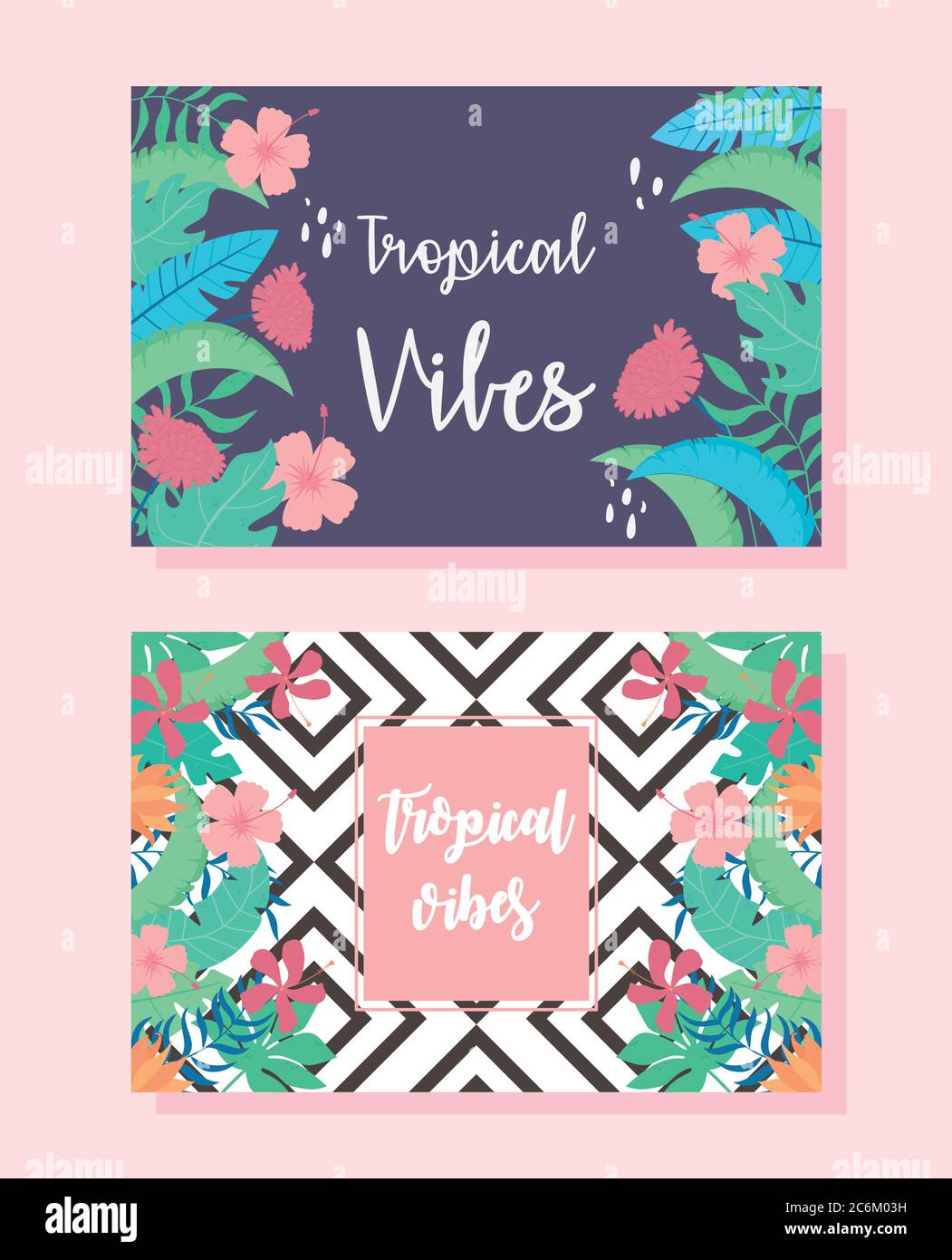 tropical leaves exotic botanical floral banner or cover template vector ...