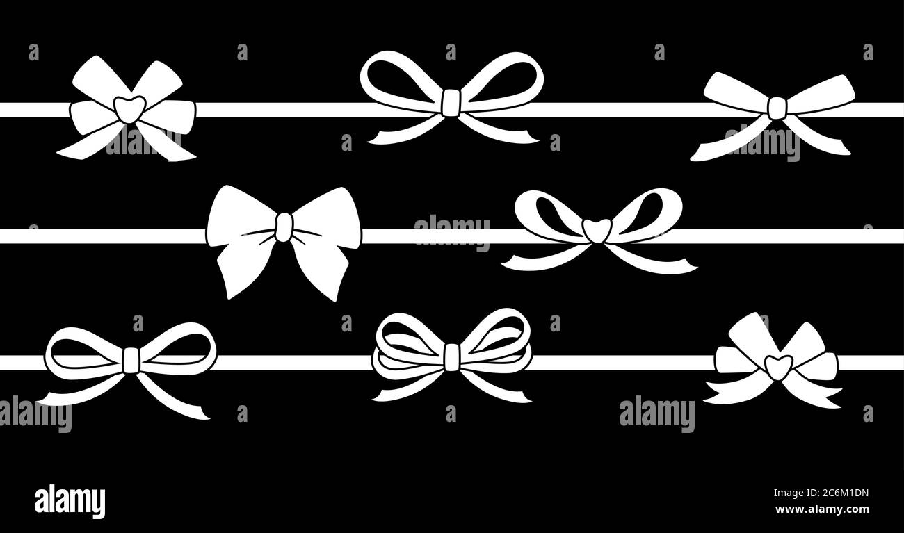 Christmas Bow Vector Black