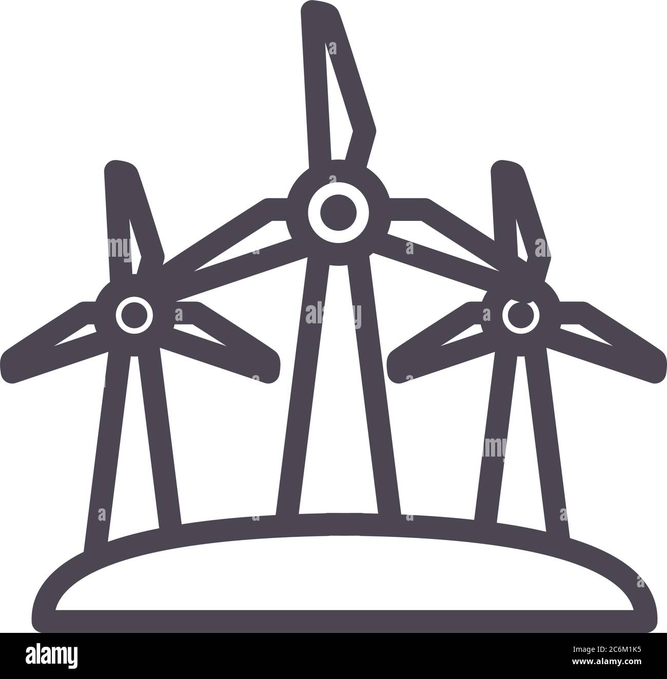 Wind mills line style icon design, Save energy power eco sustainable ...