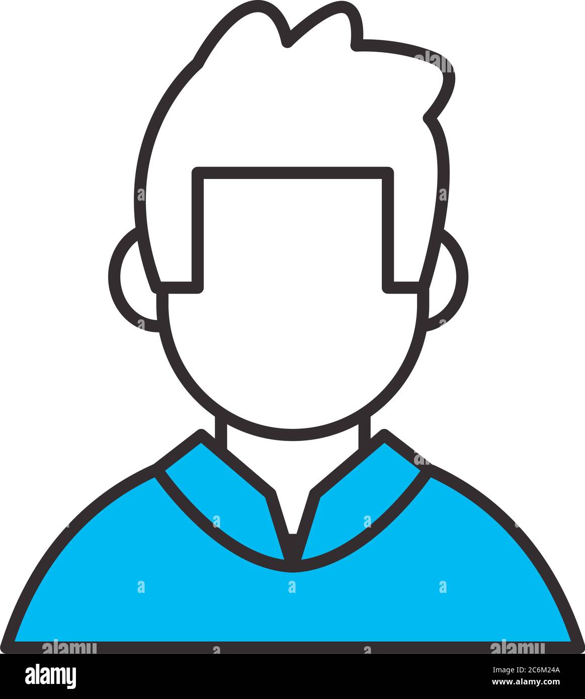 Avatar man line and fill style icon design, Boy male person people ...