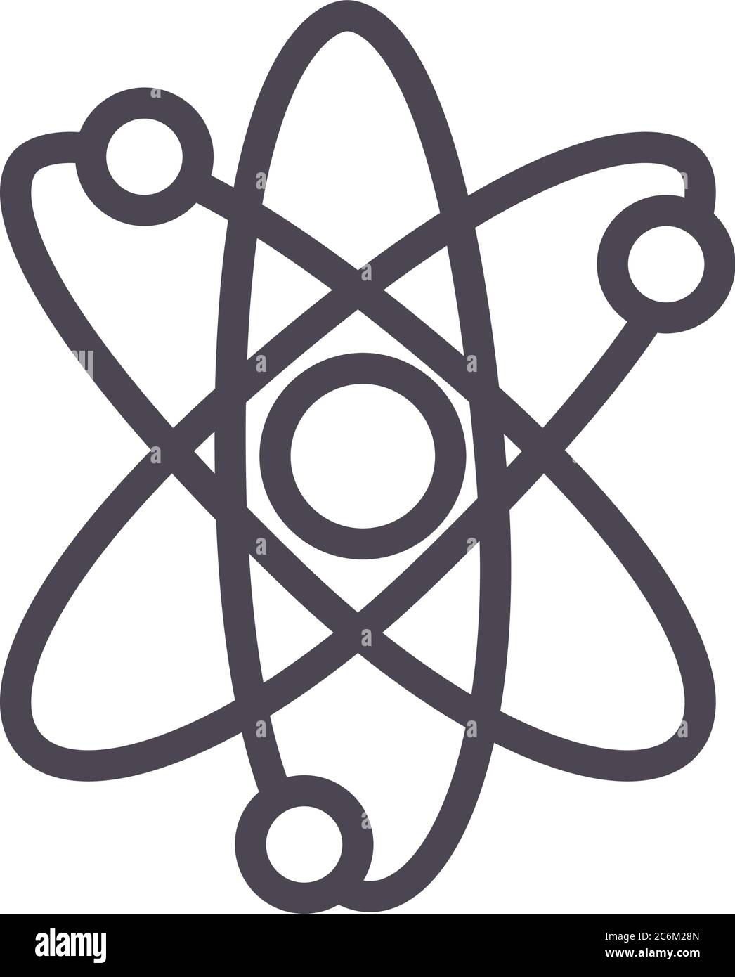 Atom line style icon design, science chemistry and molecular theme ...