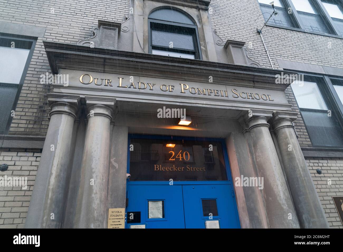 New York, NY - July 10, 2020: View of Our Lady of Pompeii school in ...