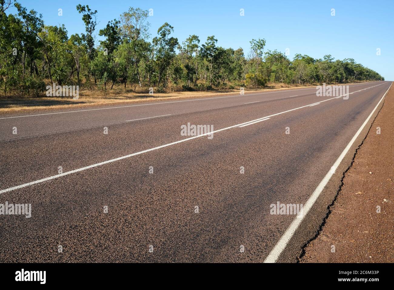 The Stuart Highway between Darwin and Katherine in the Northern ...