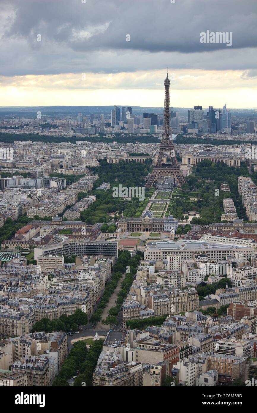 View of the Eiffel Tower and the city of Paris, France Stock Photo - Alamy