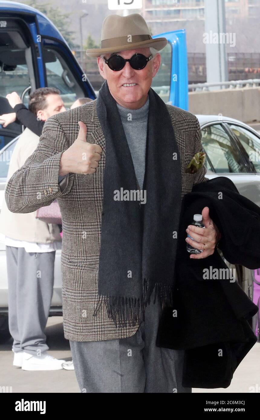 Arlington, VA, USA. 3rd Feb, 2020. Roger Stone seen arriving at Ronald ...