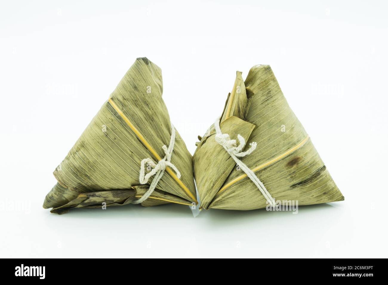 Closeup view of the zongzi, it is a traditional Chinese rice dish made ...