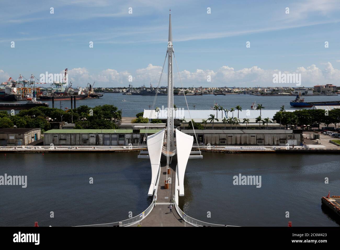 Horizontal rotation bridge, Kaohsiung Port Stock Photo - Alamy