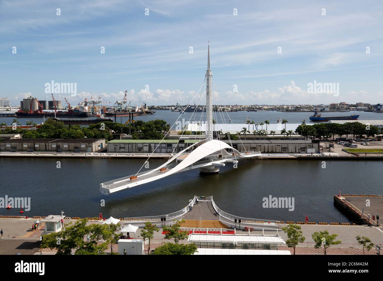 Horizontal rotation bridge, Kaohsiung Port Stock Photo - Alamy