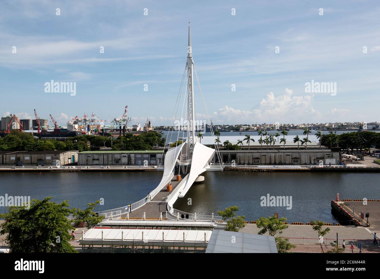 Horizontal rotation bridge, Kaohsiung Port Stock Photo - Alamy