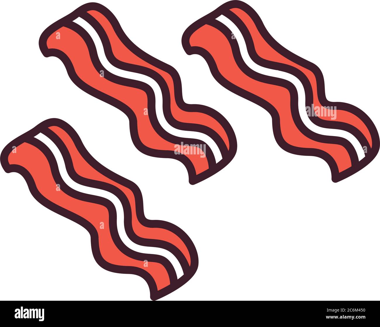 bacon line and fill style icon design, fast food eat restaurant and ...