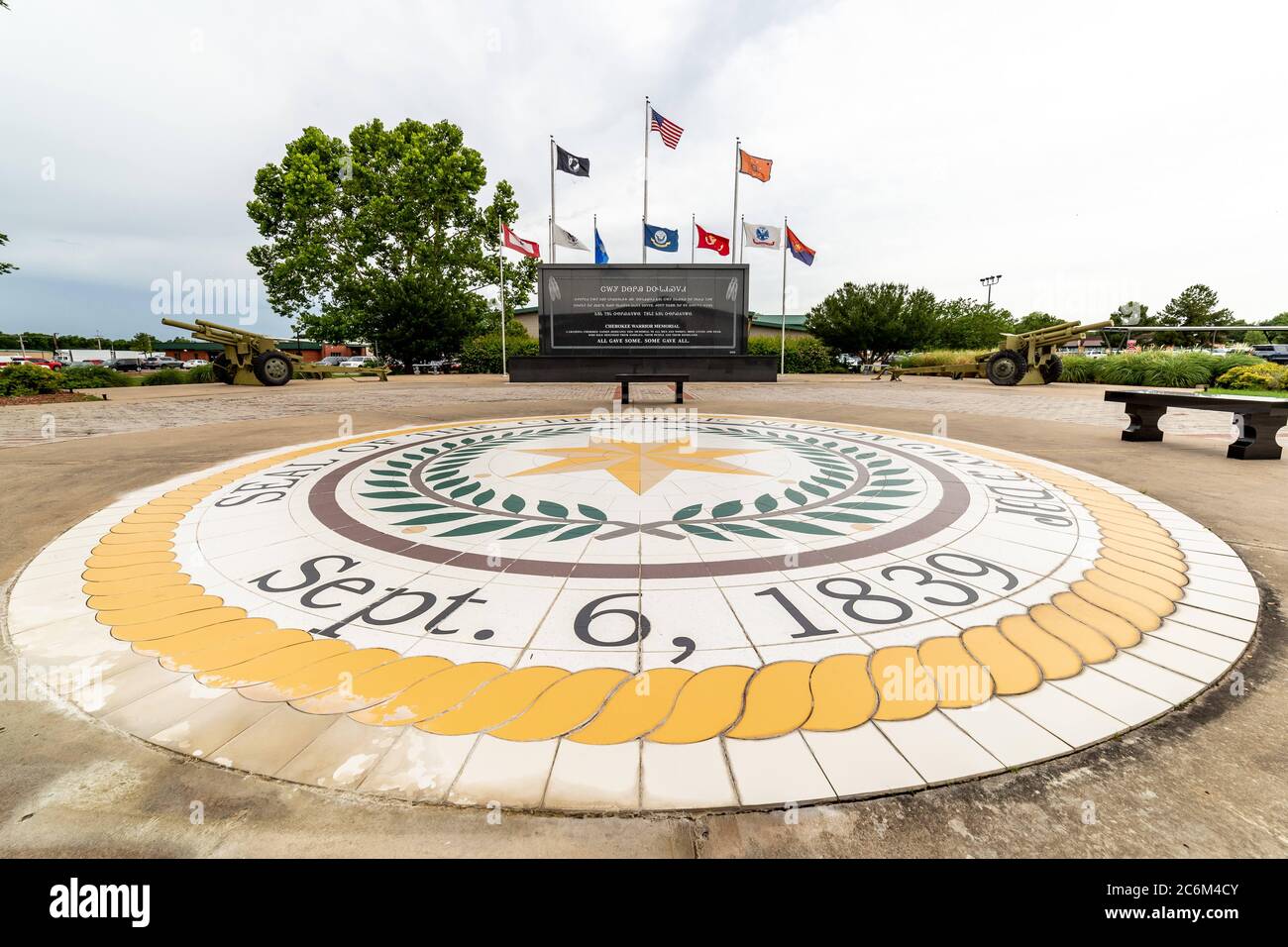 Tahlequah, Oklahoma, USA. 10th July, 2020. The Seal of the Cherokee ...