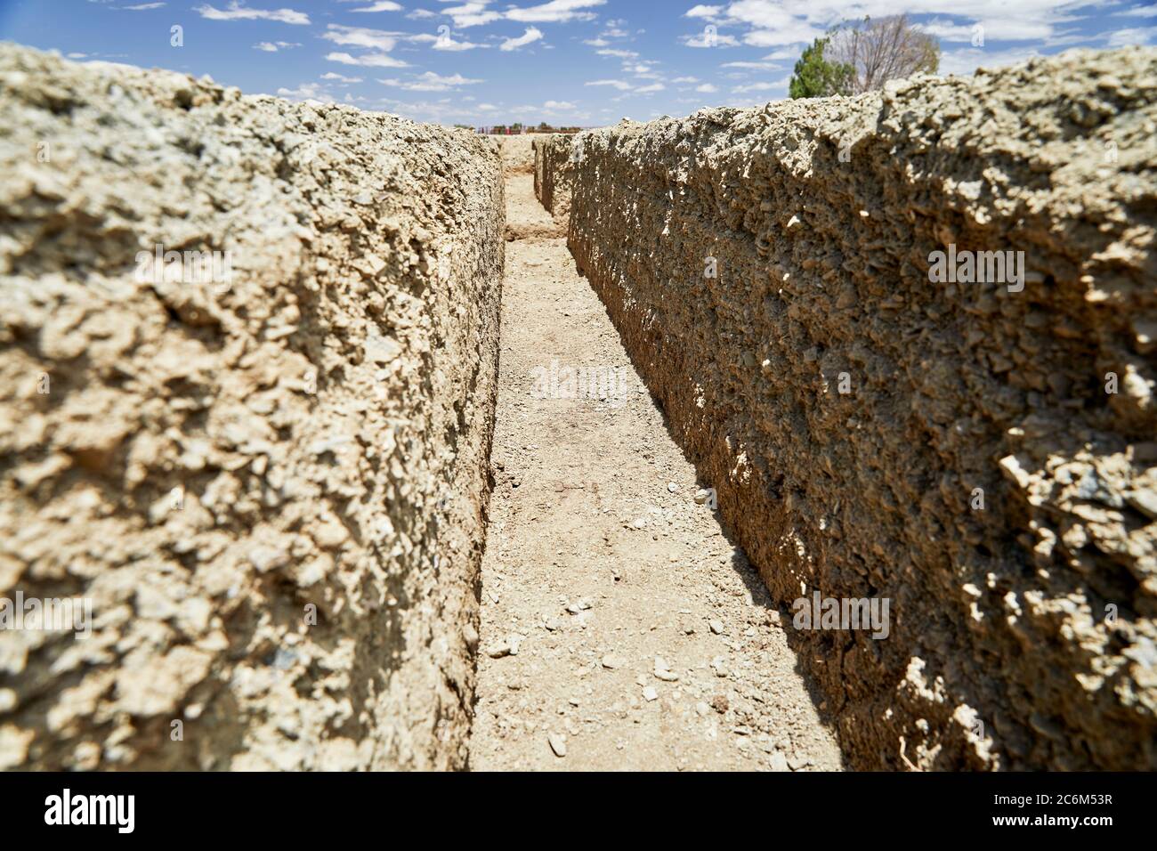 Three foot deep footing trench for a new building Stock Photo - Alamy