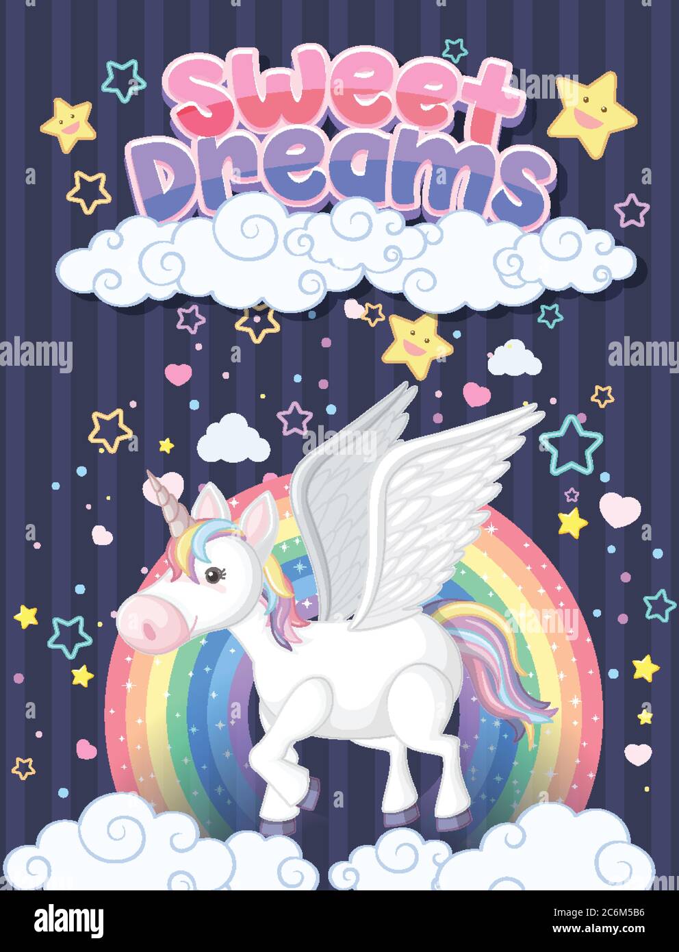 Cute unicorn banner on pastel background color illustration Stock ...
